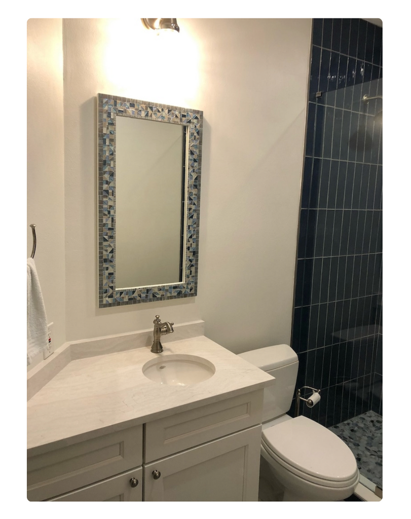 Gray and Blue Wall Mirror – Green Street Mosaics