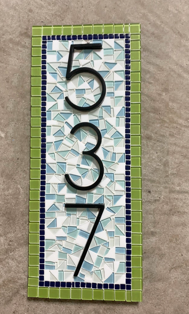 Vertical Address Sign - Lime Green Navy Blue and White – Green Street ...