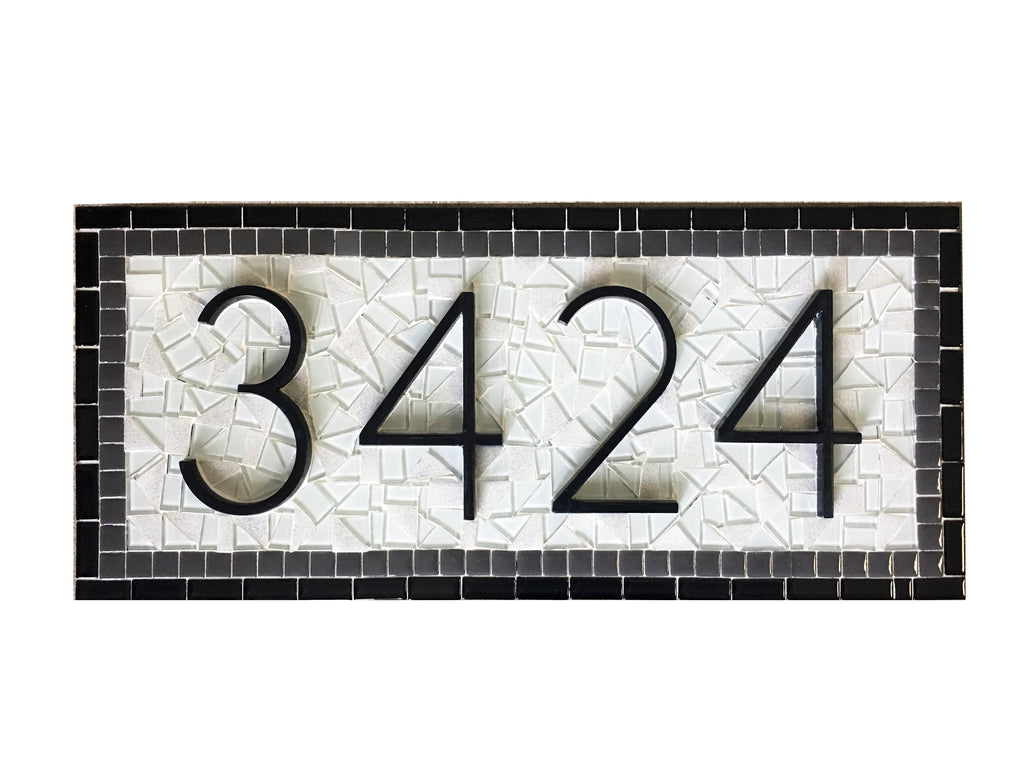 Black, White and Gray Address Sign – Green Street Mosaics