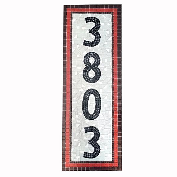 Orange and Brown Address Plaque – Green Street Mosaics