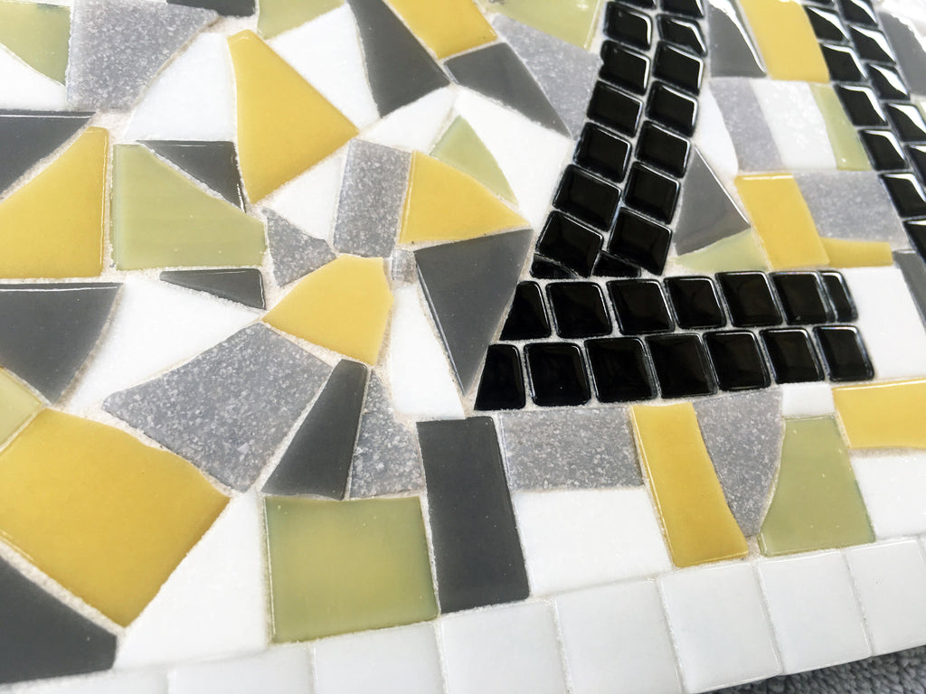 House Number Sign Yellow and Gray, Address Sign – Green Street Mosaics