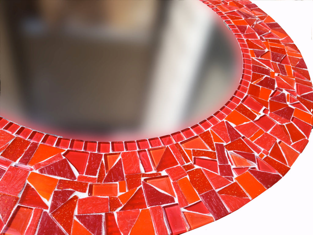 Red Mosaic Mirror – Green Street Mosaics