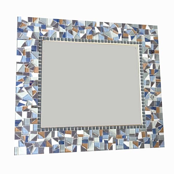 Blue and Gray Mosaic Mirror – Green Street Mosaics
