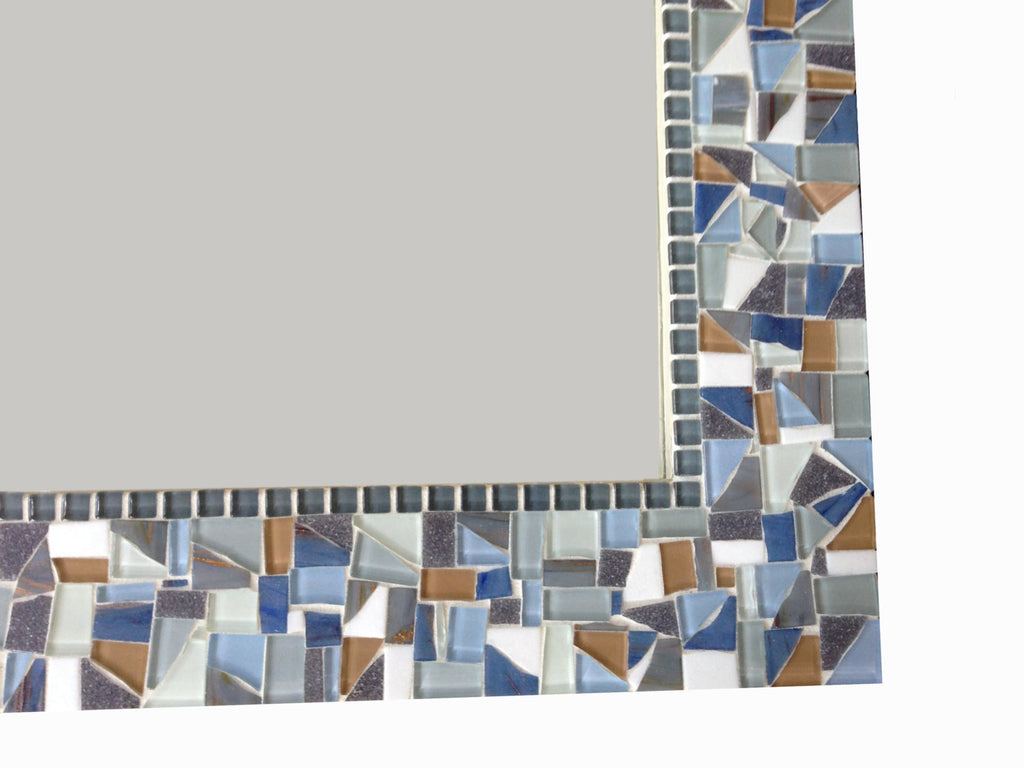 Blue and Gray Mosaic Mirror – Green Street Mosaics