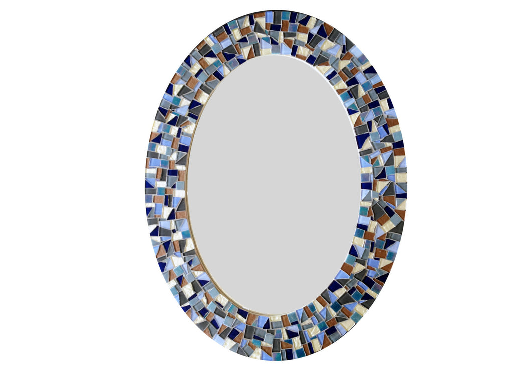 Mosaic Mirror Blue Gray Brown – Green Street Mosaics