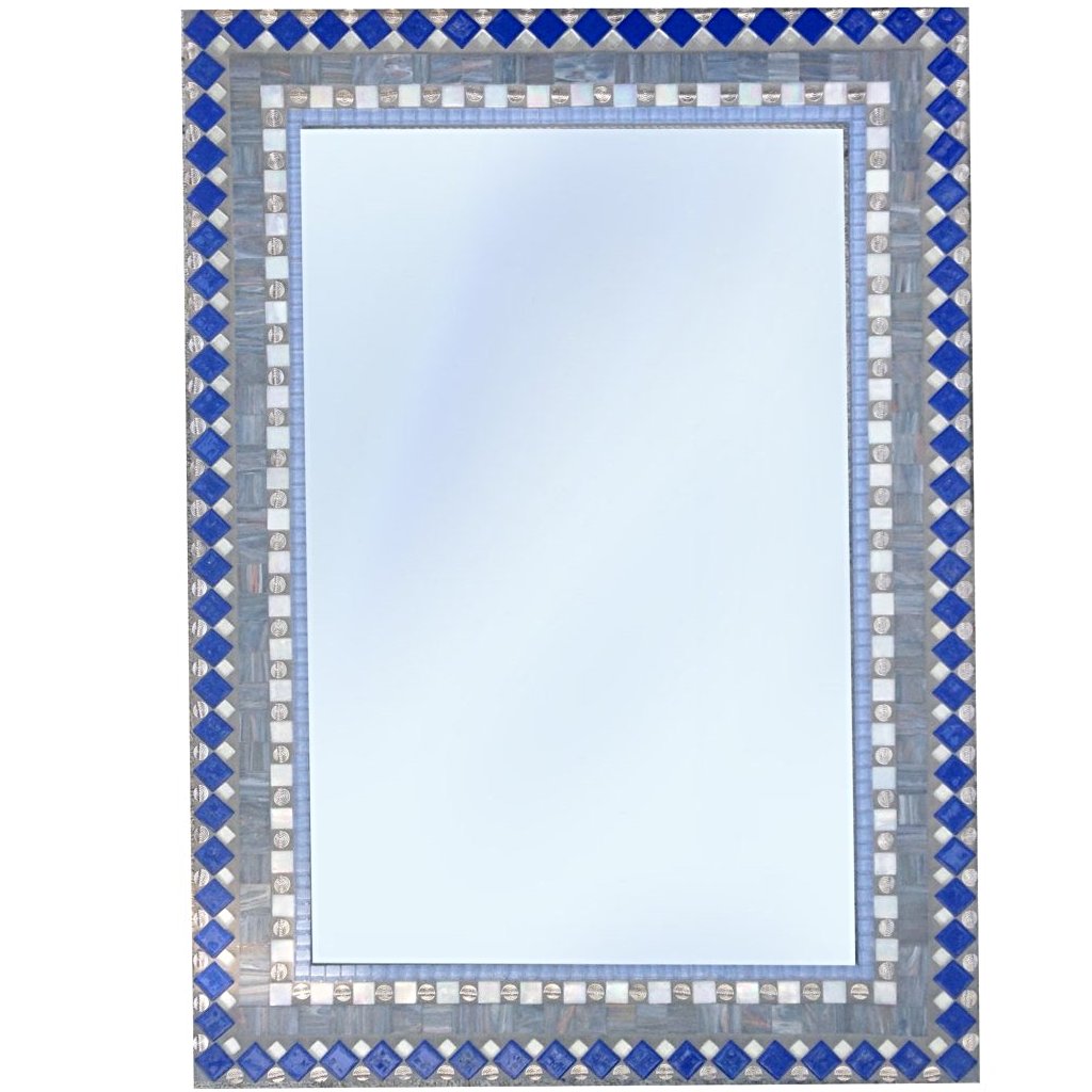 Blue and Gray Mirror – Green Street Mosaics